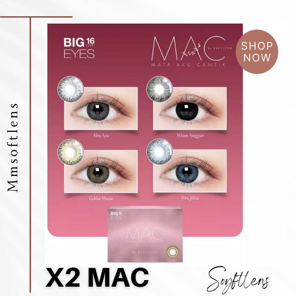 Jual SOFTLENS X2 MAC NORMAL - BIG EYES 16MM | Shopee Indonesia