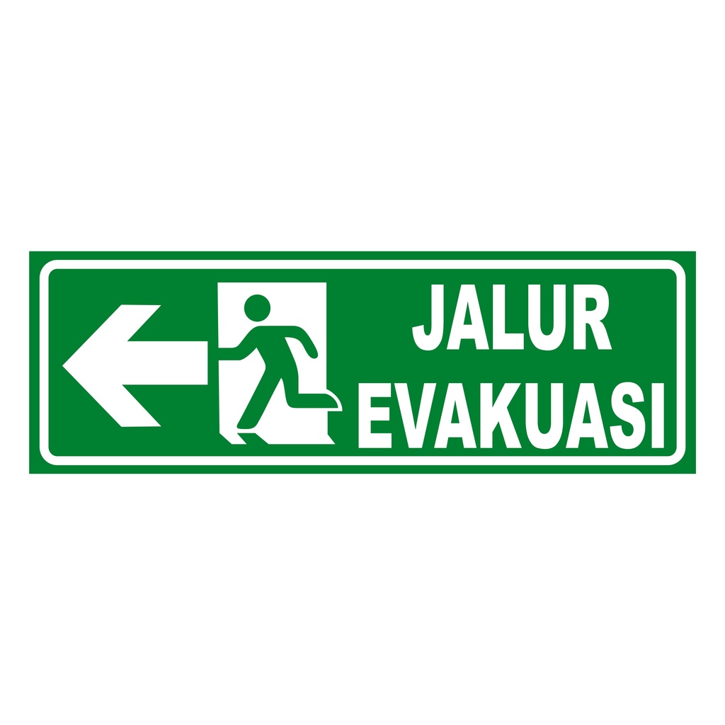 Jual STIKER SIGN K3 RAMBU JALUR EVAKUASI TANGGA KIRI KANAN Uk. 30 x 10 ...