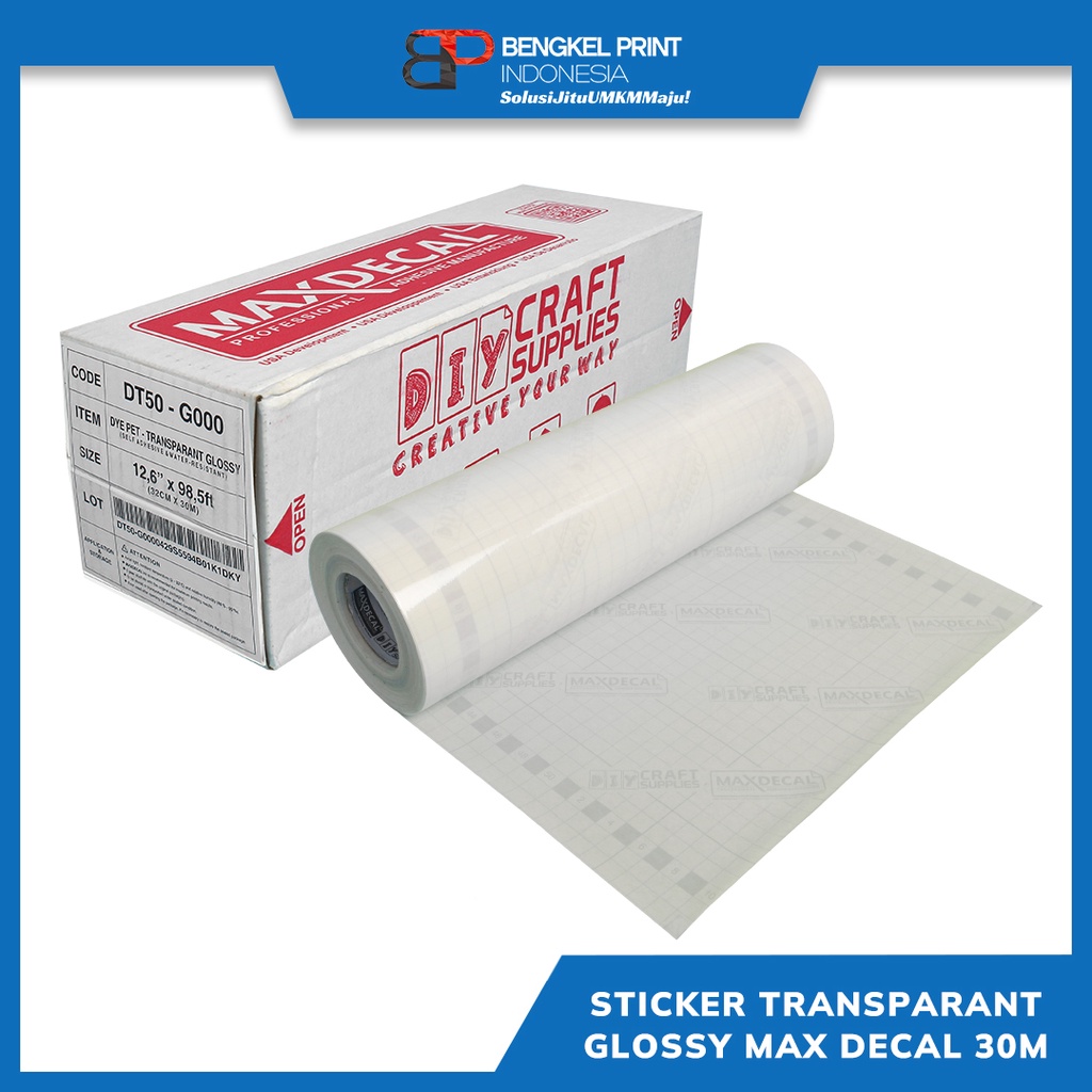 Jual Sticker Transparant Glossy Max Decal 30m | Shopee Indonesia