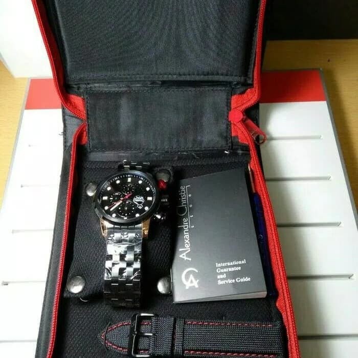Jual Jam Tangan Pria - Alexandre Christie AC 6163 Black Gold - Garansi ...