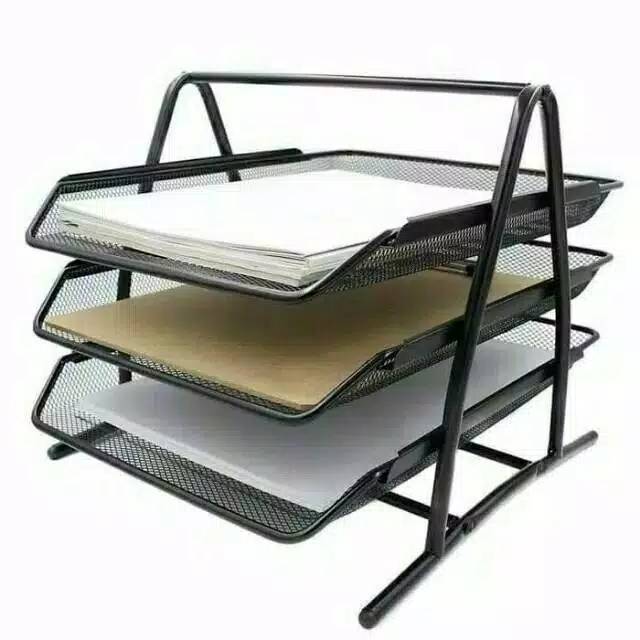 Jual Rak Surat Jaring Besi 3 Susun V - Tec / Tray 3 susun Jaring Besi ...