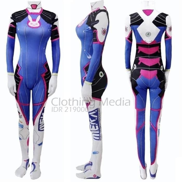 Jual bodysuit zentai d.va overwatch cosplay full dva kostum baju ...