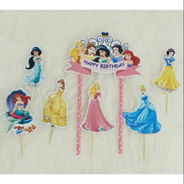Jual Topper princess topper ulang tahun hiasan kue topper puding topper ...