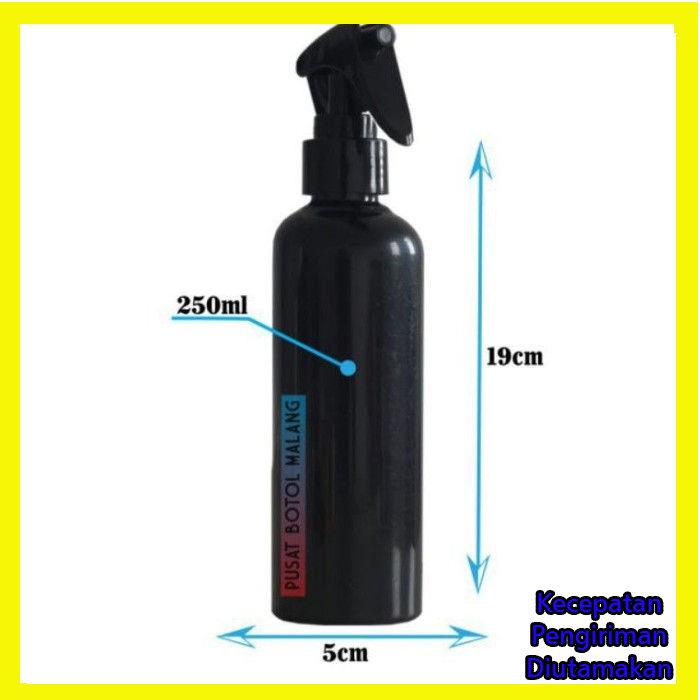 Jual botol Sprayer plastik pet 250ml Spray trigger (hitam hitam ...