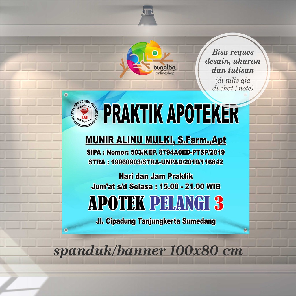 Jual Spanduk, Banner Praktik Apoteker | Shopee Indonesia