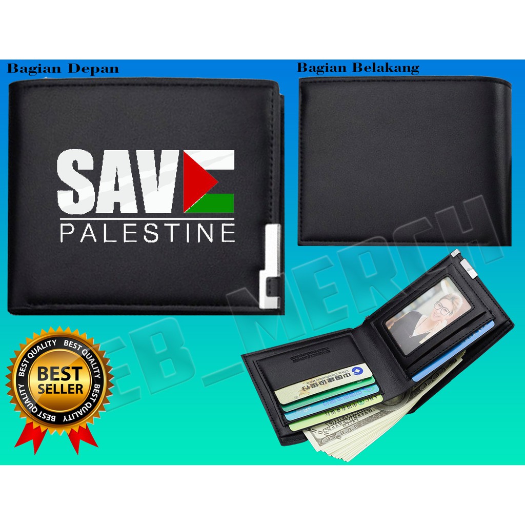 Jual Dompet Pria Lipat SAVE GAZA PALESTINE V2 Dompet Kulit Men Fashion ...
