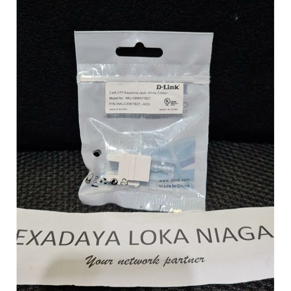 Jual DLink NKJ-C6WHI1B21 , Modular jack cat 6 D-LINK Keystone Jack UTP ...