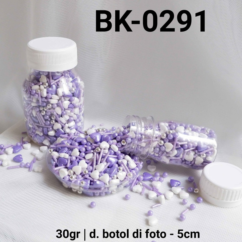 Jual BK-0291 Sprinkles sprinkle springkel 30gr hati ungu putih | Shopee ...