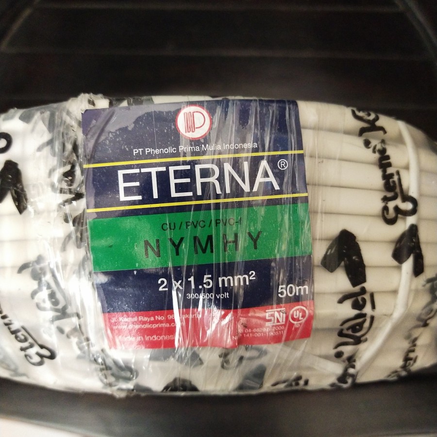 Jual Kabel NYMHY Eterna NYYHY 2x1.5mm Serabut Tembaga Eceran 2 x 1,5mm | Shopee Indonesia