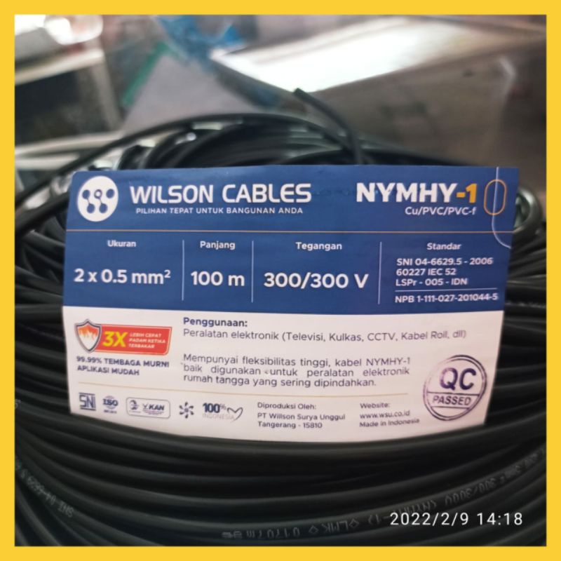 Jual Kabel Listrik Tembaga NYMHY 2 X 0,5mm WILSON CABLES per meter ...