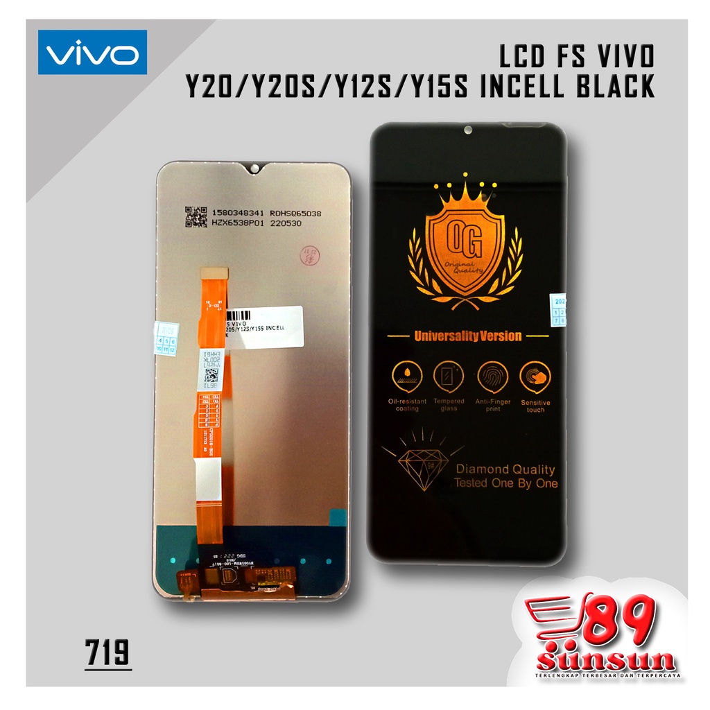 Jual LCD FULLSET VIVO Y20/Y20S/Y12S/Y15S/Y01 BLACK | Shopee Indonesia