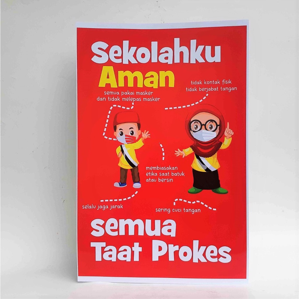 Jual Poster kecil : Sekolahku Aman Semua PROKES | Shopee Indonesia