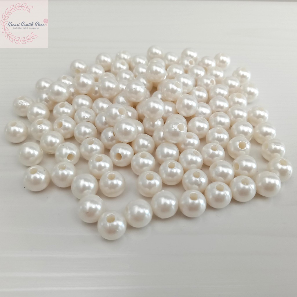 Jual Manik-Manik / Mote Mutiara / Manik Mutiara 8mm Warna - Putih Gading | Shopee Indonesia