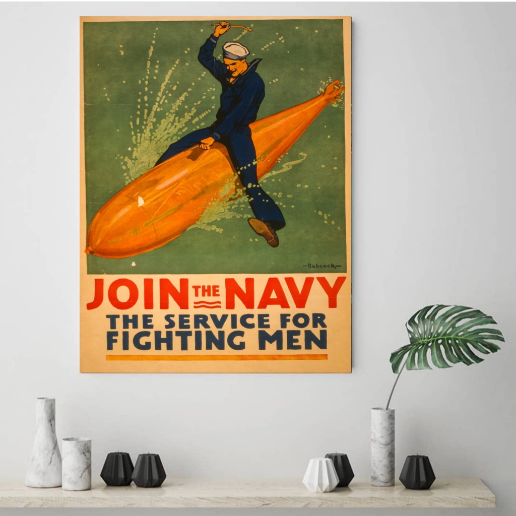 Jual "Join the Navy" Poster + Bingkai Kayu (30x22) | Shopee Indonesia