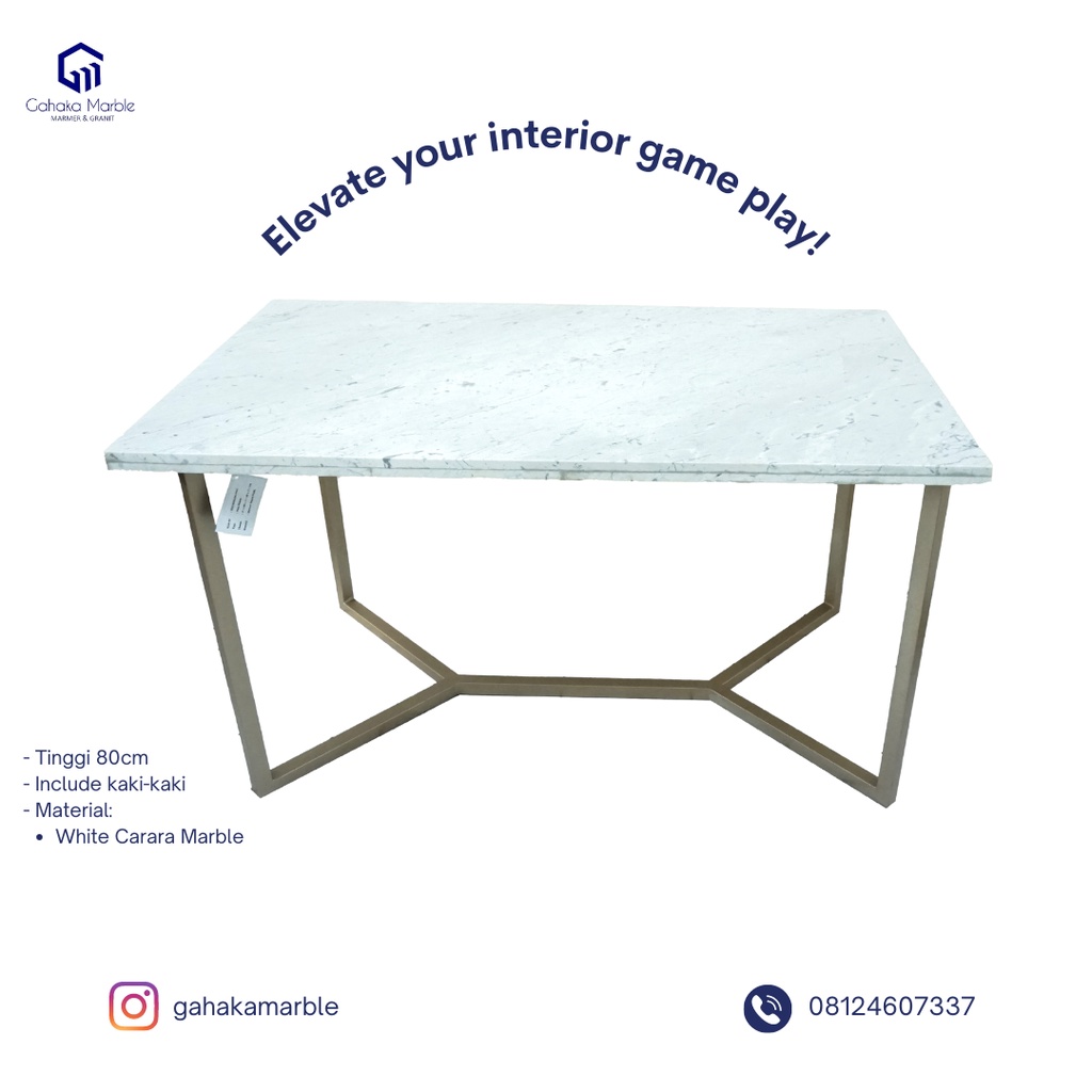 Jual White Carara | Marble Coffee Table | Square Table Marble | Meja ...