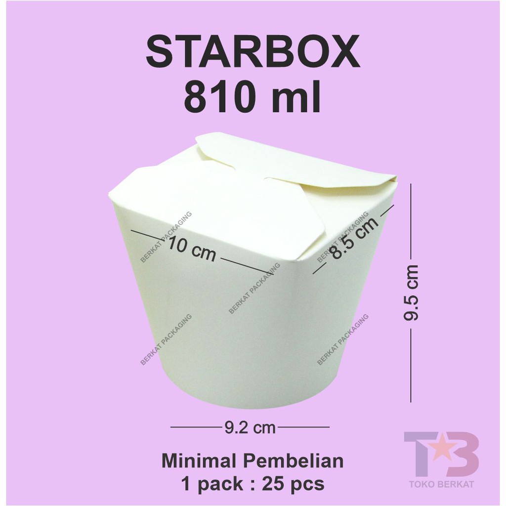 Jual Starbox 810ml Starpack / Rice Box 810ml / Mangkuk Kertas / Soup ...