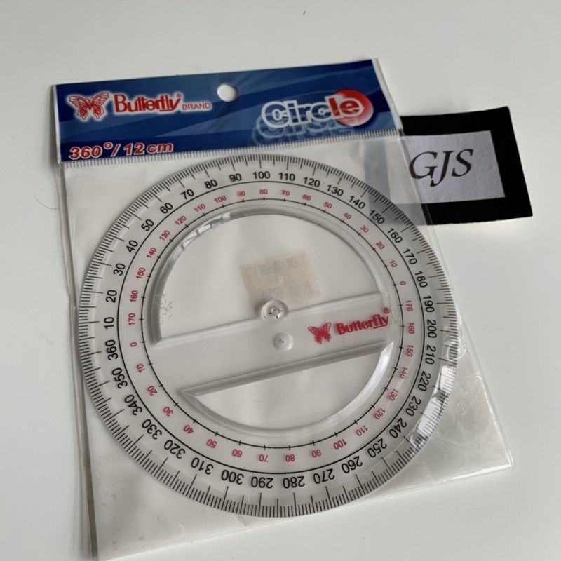 Jual Penggaris Lingkaran/ Busur Lingkaran 360 derajat 12 Cm Butterfly ...