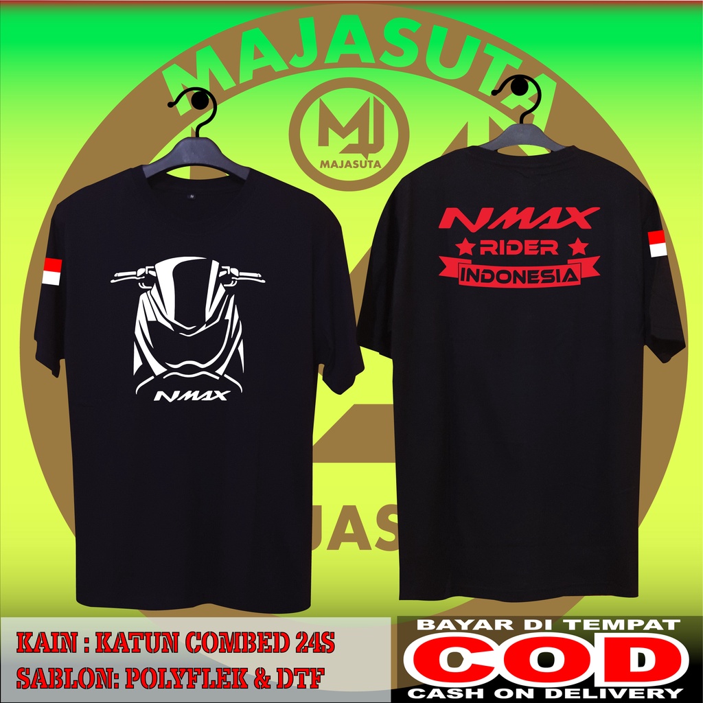 Jual KAOS YAMAHA NMAX RIDER INDONESIA WARNA HITAM,PUTIH DAN MERAH T SHIRT PREMIUM//BISACOD ...
