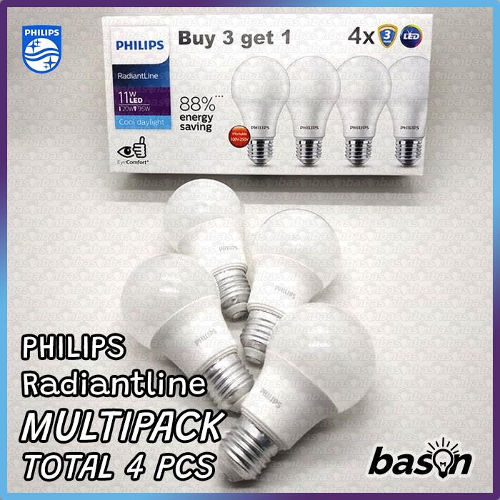 Jual PHILIPS RadiantLine LED Bulb Paket Multipack 11W Putih - isi 4bh ...