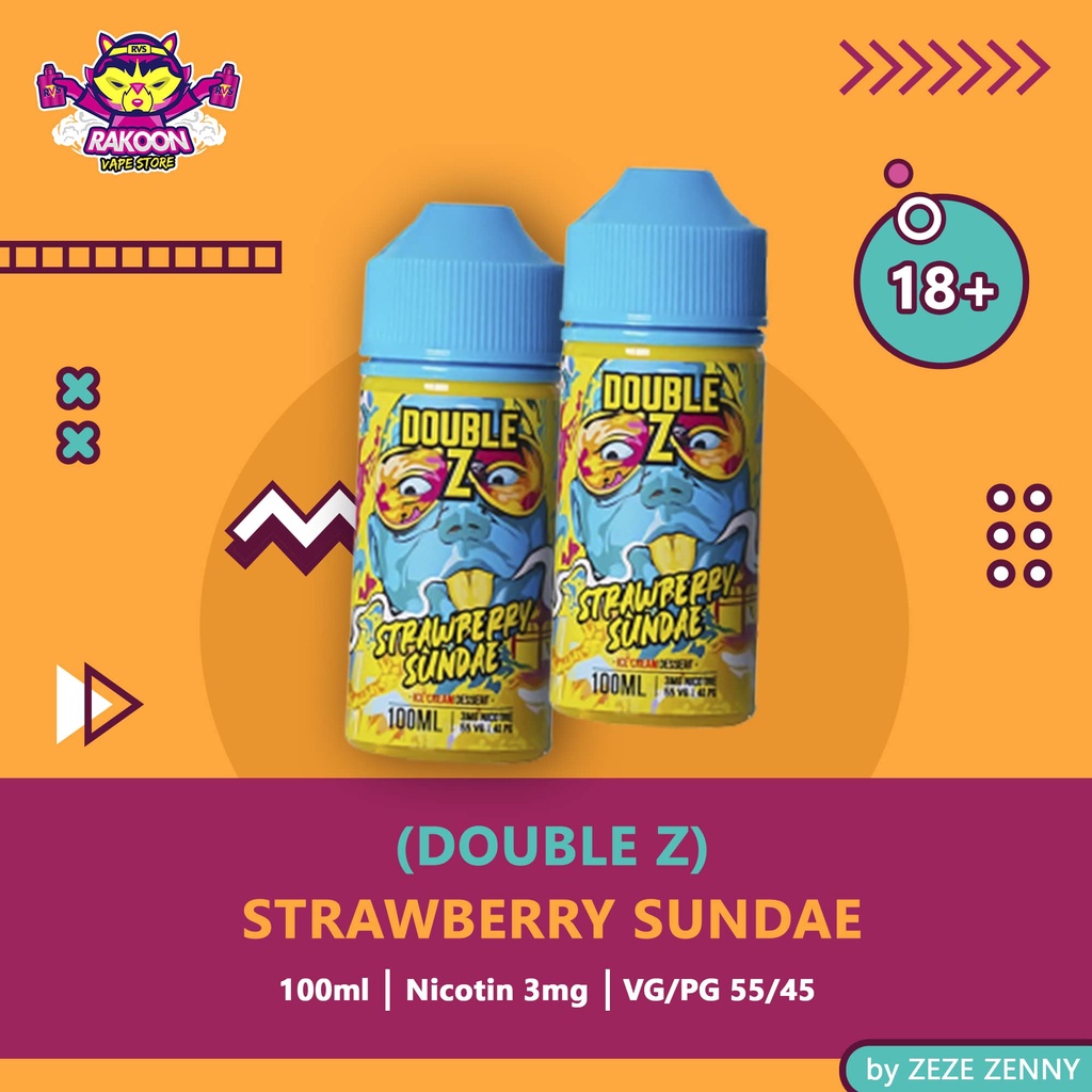 Jual DOUBLE Z STRAWBERRY SUNDAE BY ZEZE ZENNY 3MG | 100ML | Shopee ...