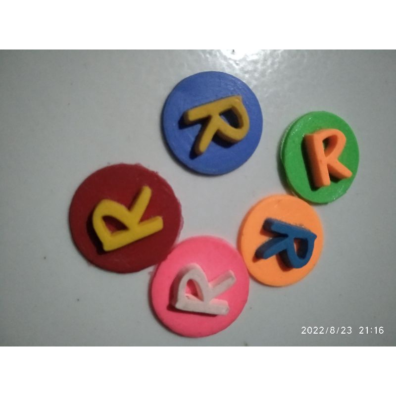 Jual Huruf Abjad R bahan karet 10pcs warna random | Shopee Indonesia