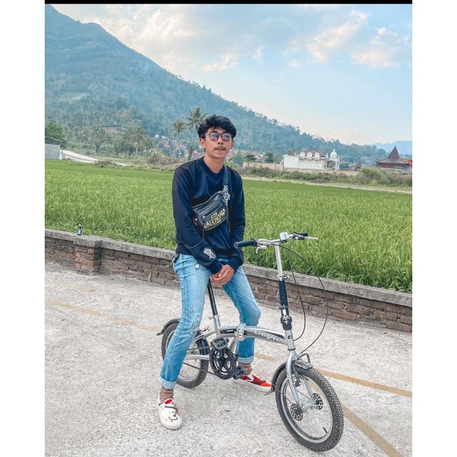 Jual Sepeda Evergreen Lipat Ring 16 inch Folding bike 7 speed | Shopee Indonesia
