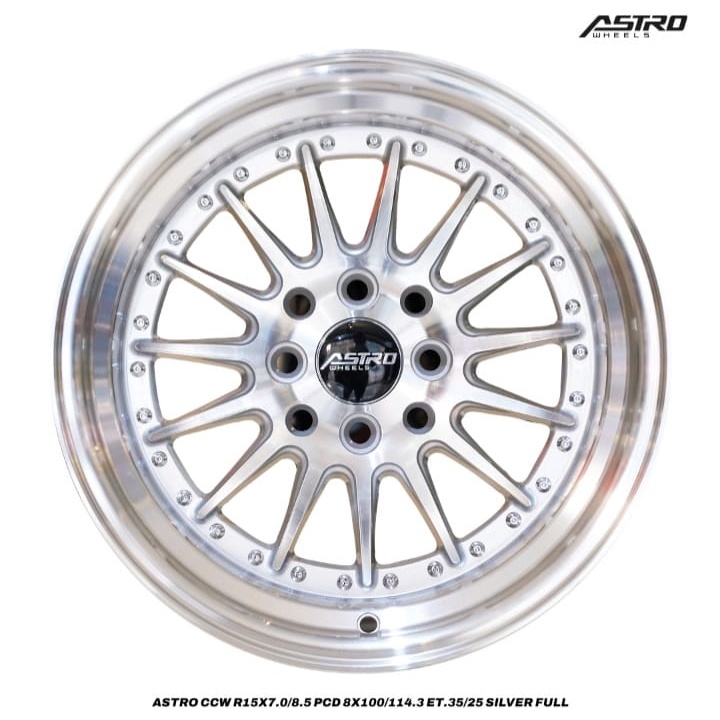 Jual Velg Mobil ASTRO Wheels CCW R15x7.0-8.5 8x100-114.3 ET35-25 Silver ...