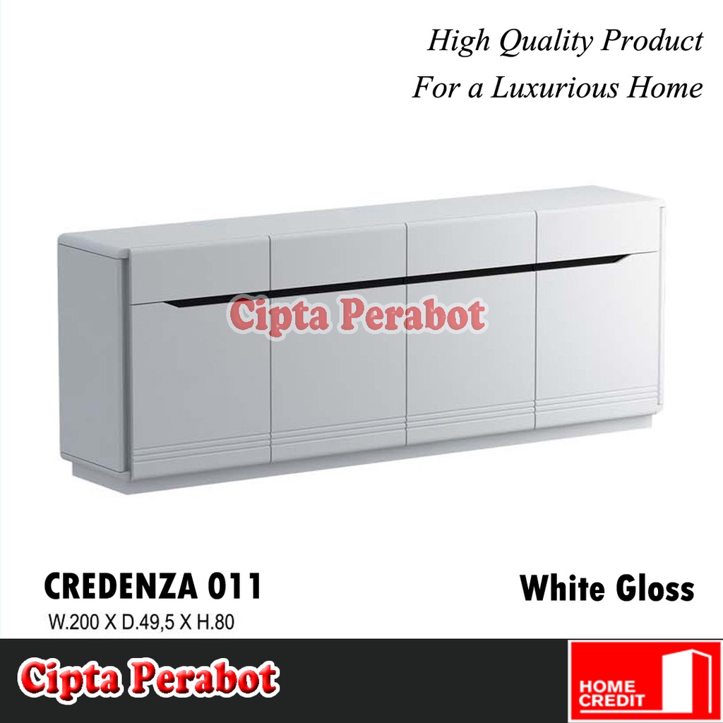 Jual Credenza White Gloss cr 011 Siantano 2 Meter | Shopee Indonesia