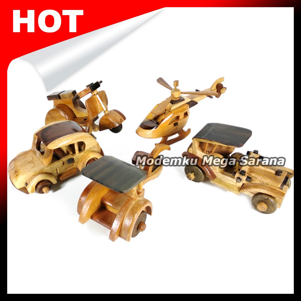 Jual Paket Mini Isi 5pcs - Miniatur Dari Kayu VW Kodok Ontran ...