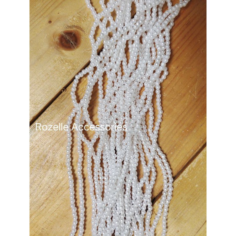 Jual Mutiara sintetis Ringan warna Putih 3mm/4mm/6mm/8mm 1 string ...