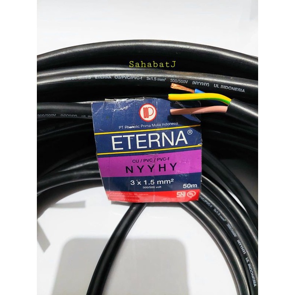 Jual Kabel ETERNA NYYHY 3x1.5 / eterna serabut 3x1,5 hitam | Shopee Indonesia