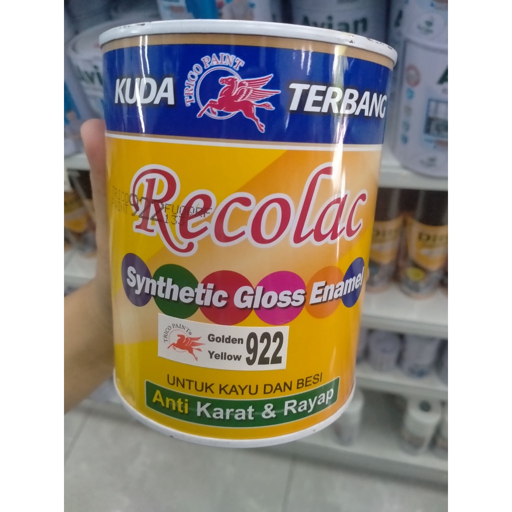 Jual Cat Besi Cat Kayu Recolac Kuda Terbang 0.8L - GOLDEN YELLOW 922 ...