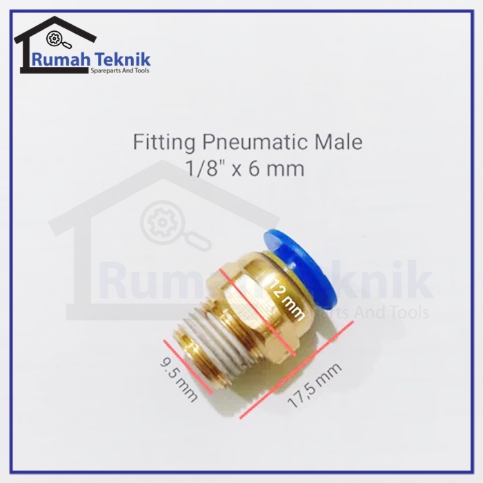 Jual Fitting Pneumatic Male ukuran drat 1/8 selang 6 mm | Shopee Indonesia