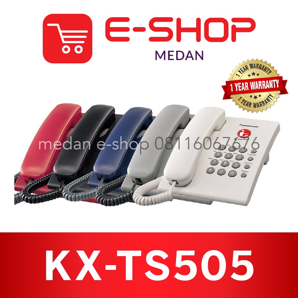 Jual Telepon Panasonic Kabel KX-TS505 Telpon rumah kantor Single Analog RESMI | Shopee Indonesia