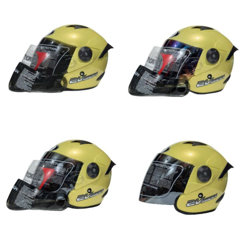 Jual HELM KYT 2 VISION KUNING LEMON PAKET GANTENG | Shopee Indonesia