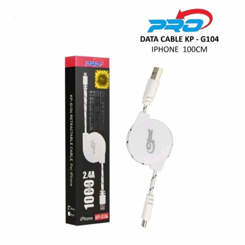 Jual Pro Kabel Data Tarik USB for Micro Type C iPhone Lightning KP-G104 ...