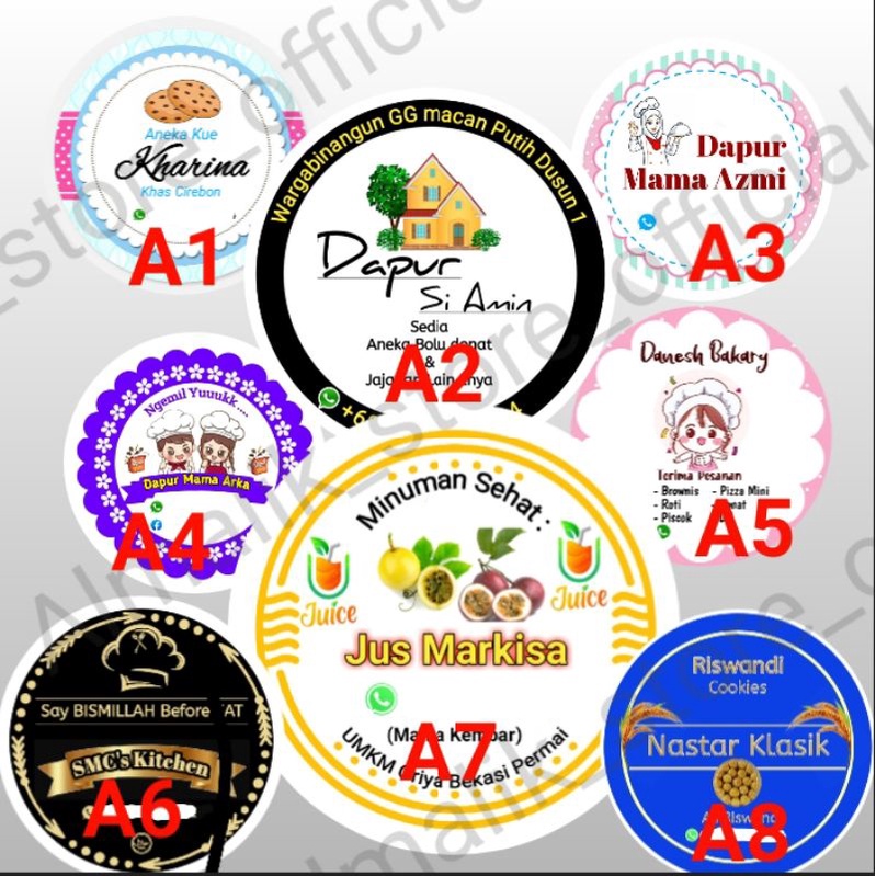 Jual stiker makanan label sticker kemasan logo produk minuman bulat ...