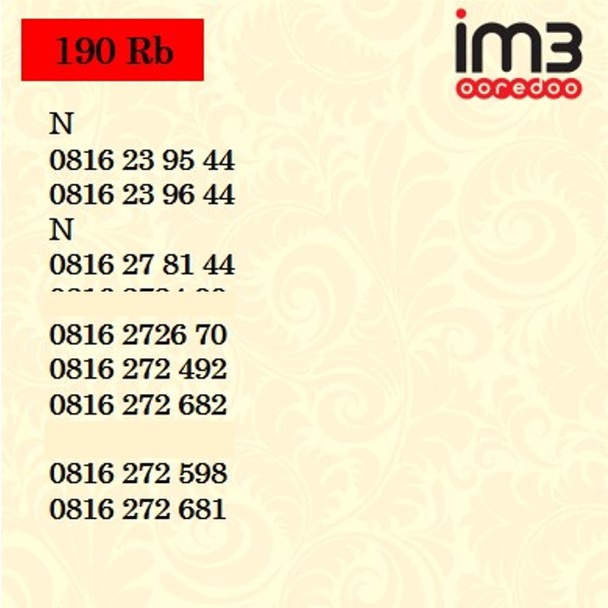 Jual KARTU PERDANA INDOSAT NOMOR CANTIK IM3 OOREDOO 4G PLUS 10 DIGIT | Shopee Indonesia