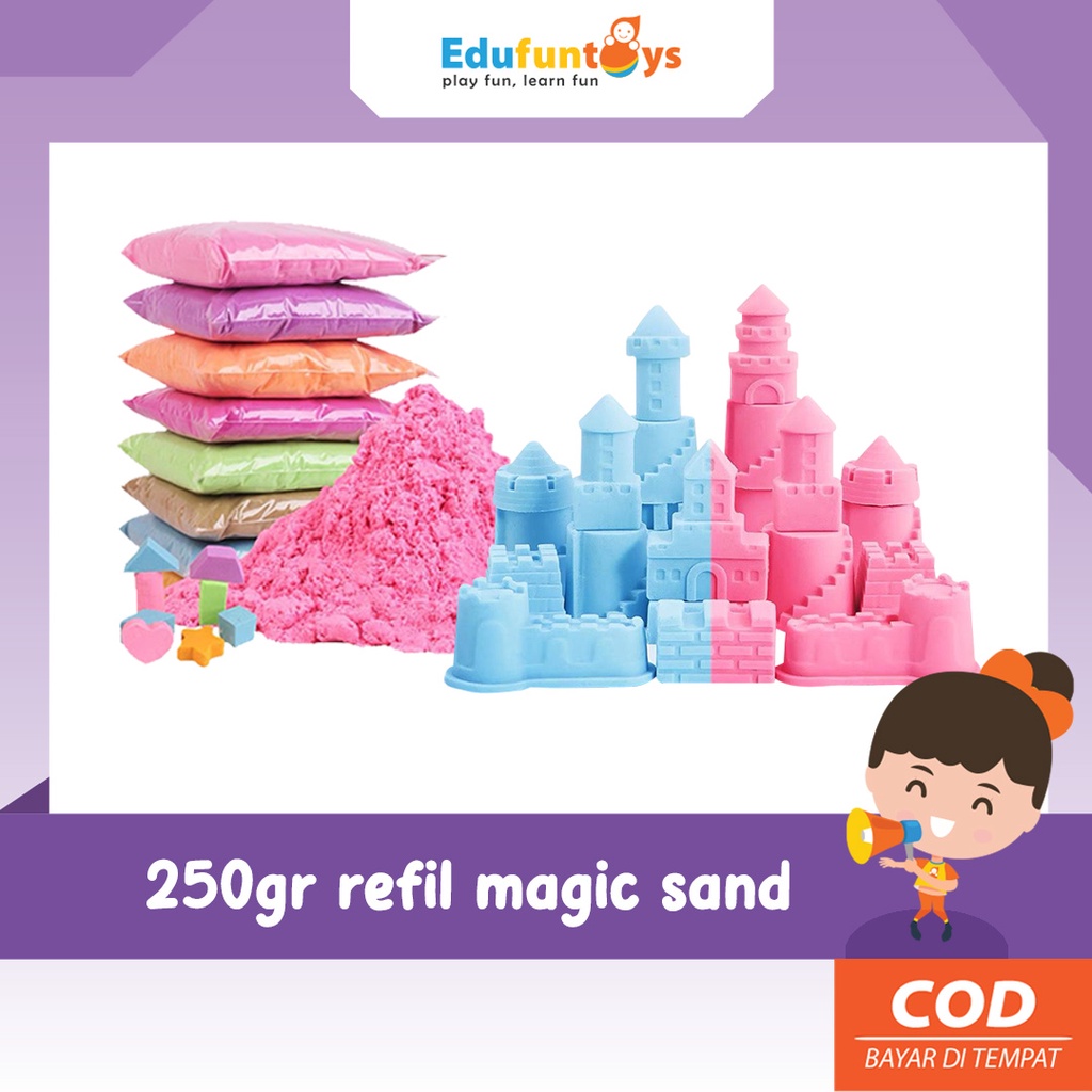 Jual 250gr REFIL PASIR AJAIB magic sand Mainan pasir ajaib 250gr pasir ...