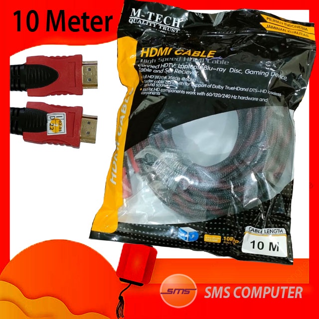 Jual Kabel HDMI to HDMI 10m jaring merk M-Tech 10 meter | Shopee Indonesia