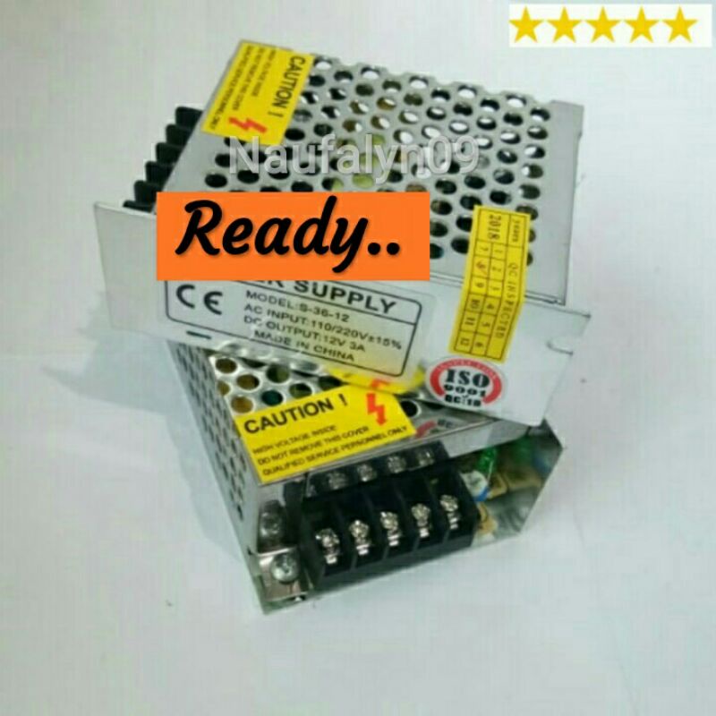 Jual NEW POWER SUPPLY 12V 3A - Mini Adaptor Trafo Switching LED Strip ...