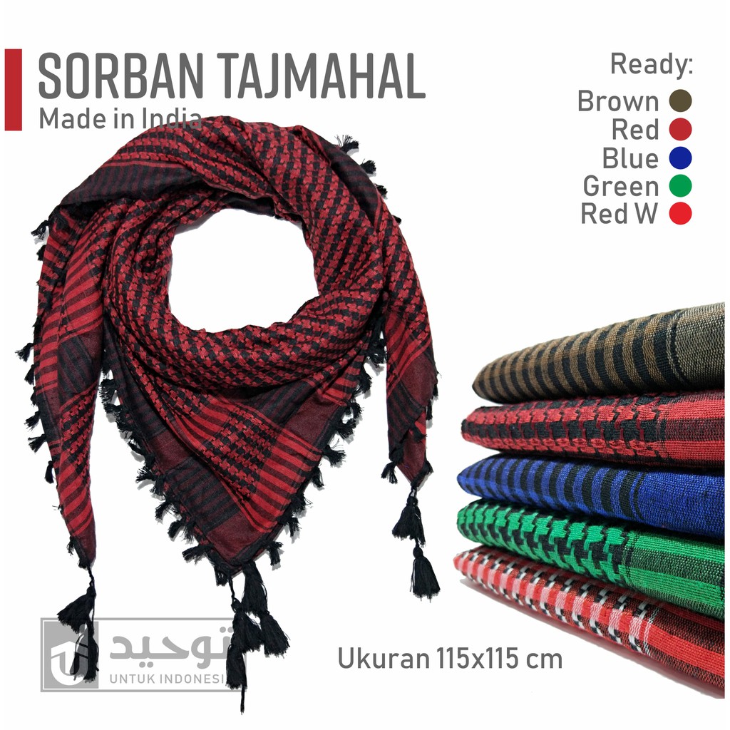 Jual Sorban Shemagh Tajmahal Tactical Slayer Merah Hitam/Sorban Tenun ...