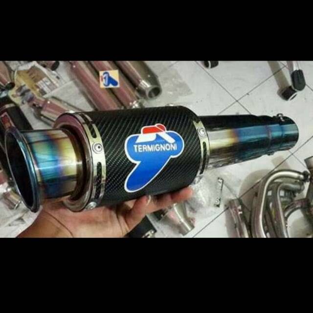 Jual Silincer knalpot selenser termignoni biru karbon inlet 50mm ...