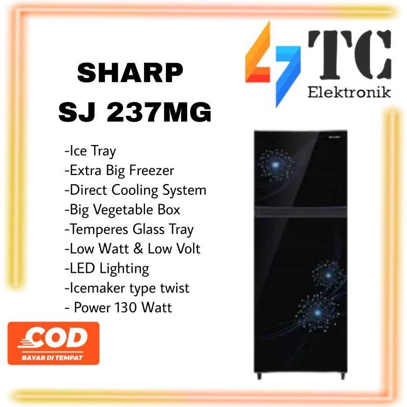 Jual SHARP SJ-237MG-DB/DP KULKAS 2 PINTU - 187 LITER | Shopee Indonesia
