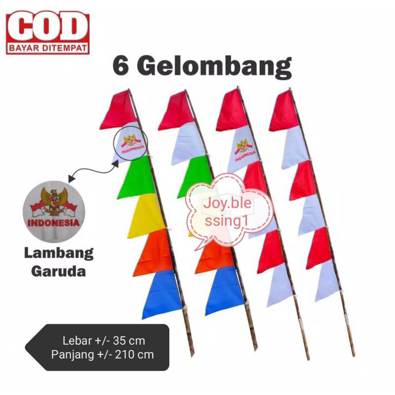 Jual BENDERA UMBUL UMBUL MERAH PUTIH GARUDA PANJANG SEGITIGA | Shopee Indonesia