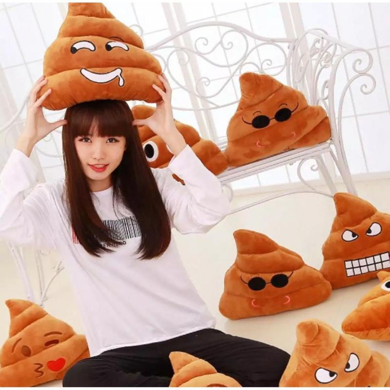 Jual Mainan Boneka Bantal Eek Poop Emoticon Marah Senyum Ngiler Ee Pup ...