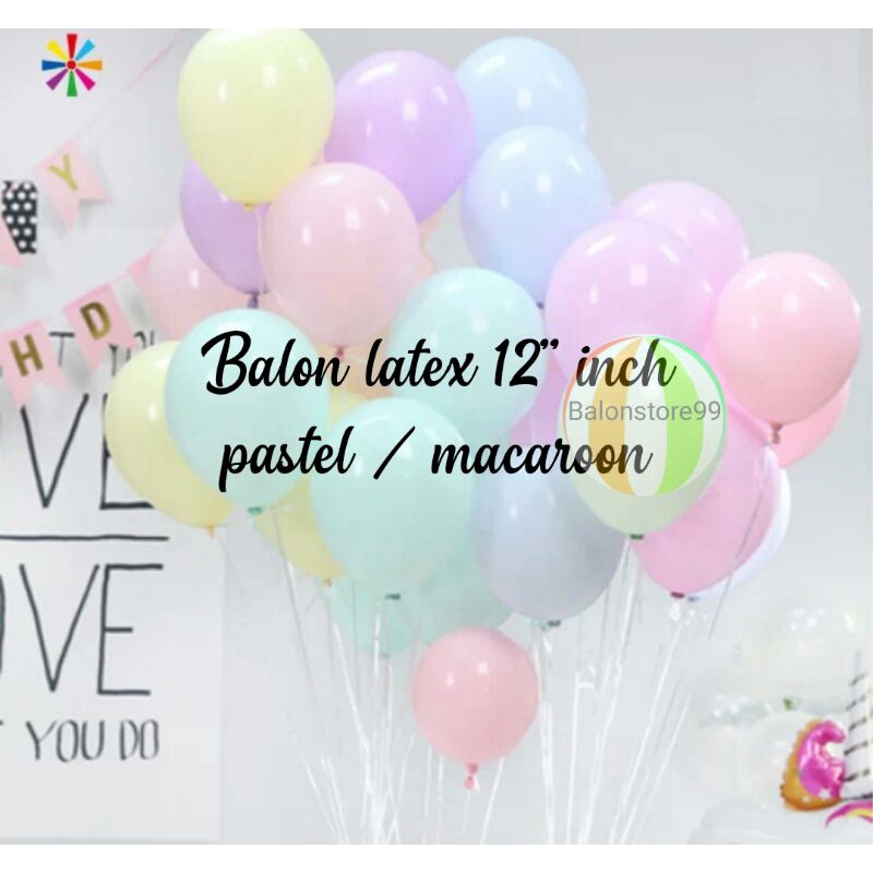 Jual Balon pastel tebal ukuran 12" / balon pastel ukuran 12 inch ...