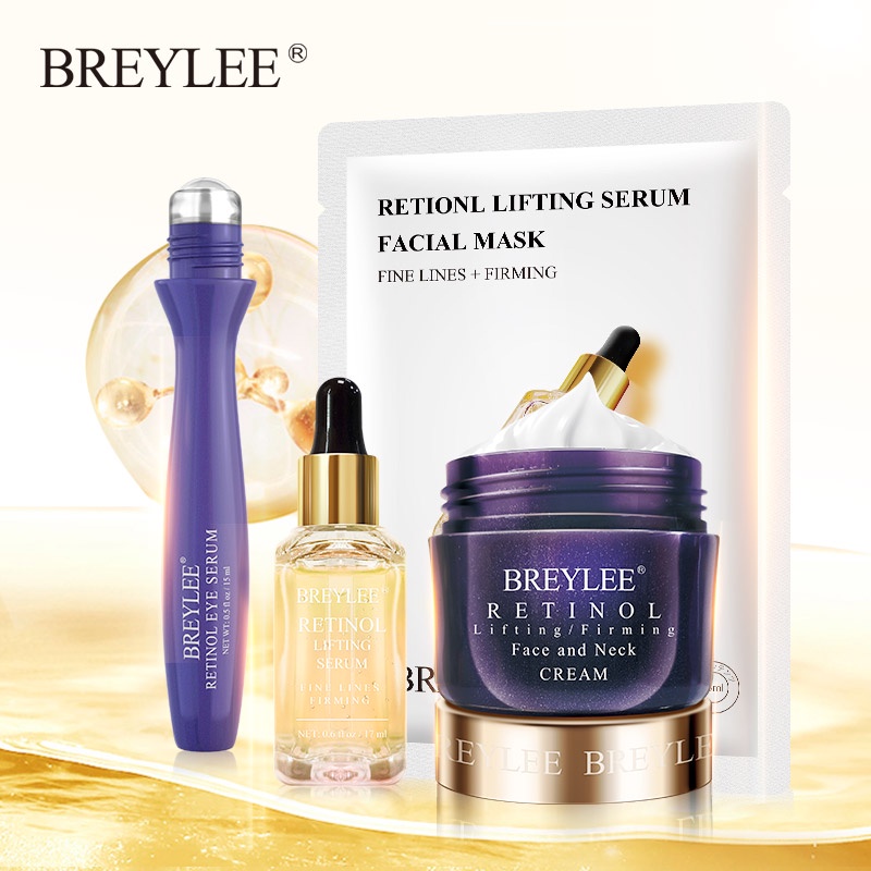 Jual Retinol Set Anti Aging Firming Facial Serum Eye Cream Remove Fine ...