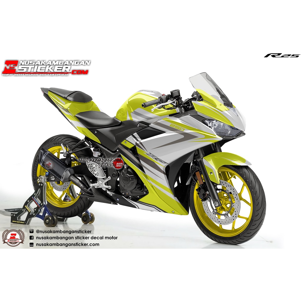 Jual Stiker Decal Motor Yamaha R25 Full Body Authentic Kuning Grafis ...