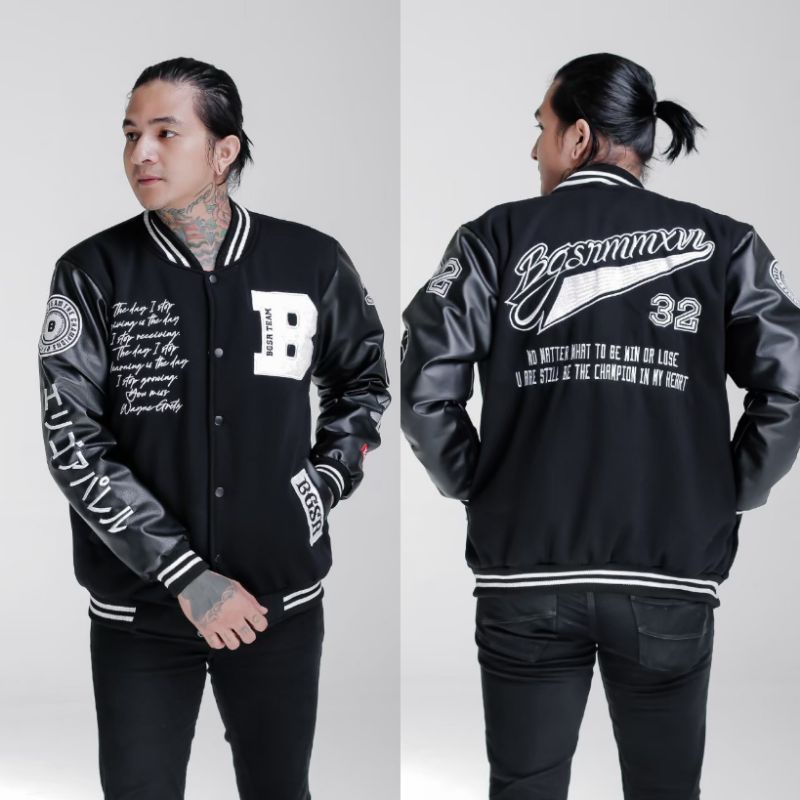 Jual Varsity Jacket-Varcity Hitam-Varsity Base Ball-Jaket Pria-Varsity ...